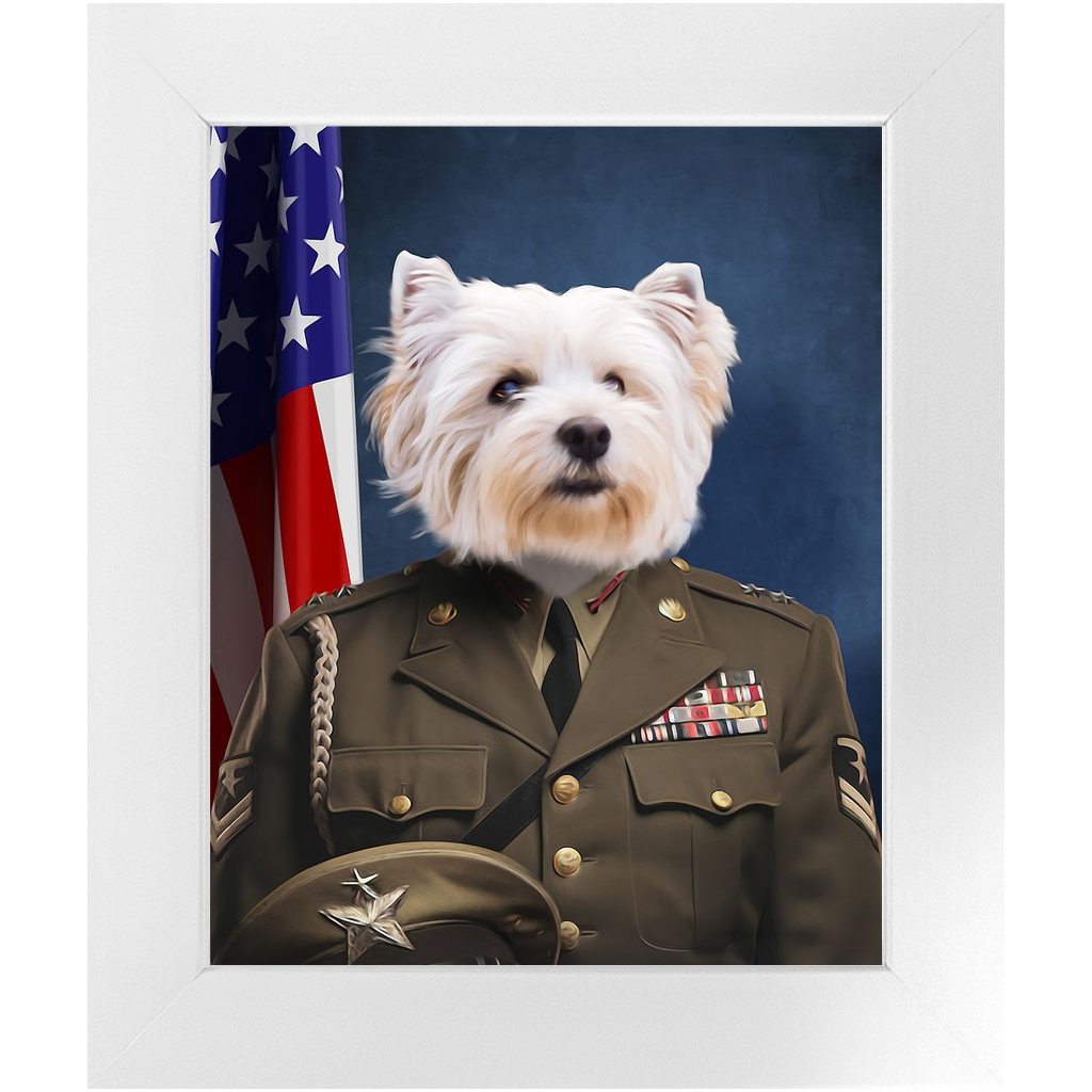 GENERAL I. ZING - Military General Inspired Custom Pet Portrait Framed ...