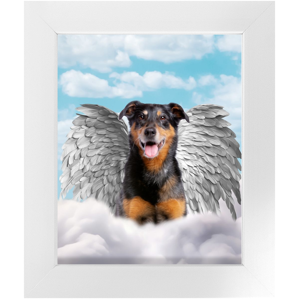 Silver Angel - Heavenly Angels Inspired Custom Pet Portrait Framed Sat ...