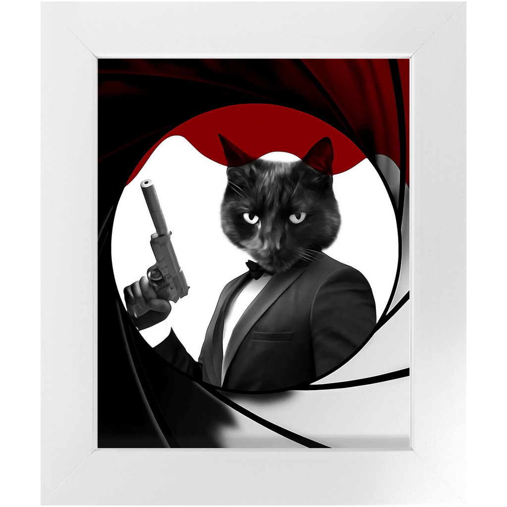 Licence To Chill - James Bond 007 Inspired Custom Pet Portrait Framed ...