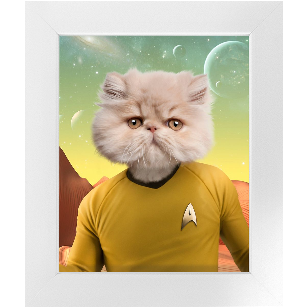 CAPTAIN QUIRK - Star Trek Inspired Custom Pet Portrait Framed Satin Pa ...