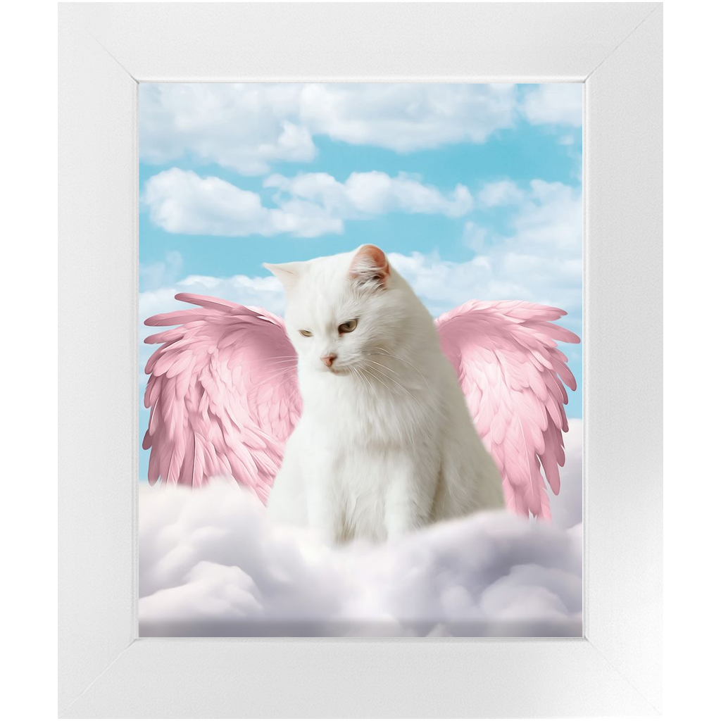 Pink Angel - Heavenly Angels Inspired Custom Pet Portrait Framed Satin ...