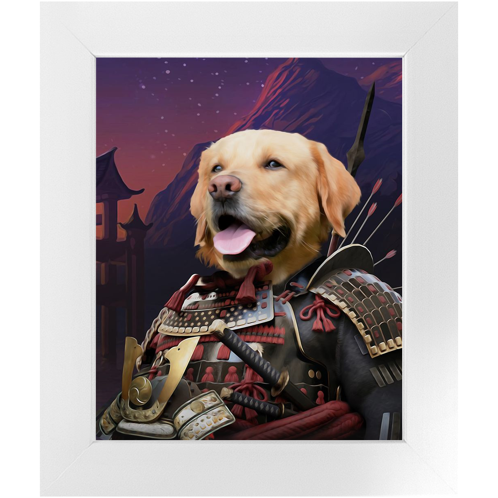 SAMUWRY SMILE - Samurai Inspired Custom Pet Portrait Framed Satin Pape ...