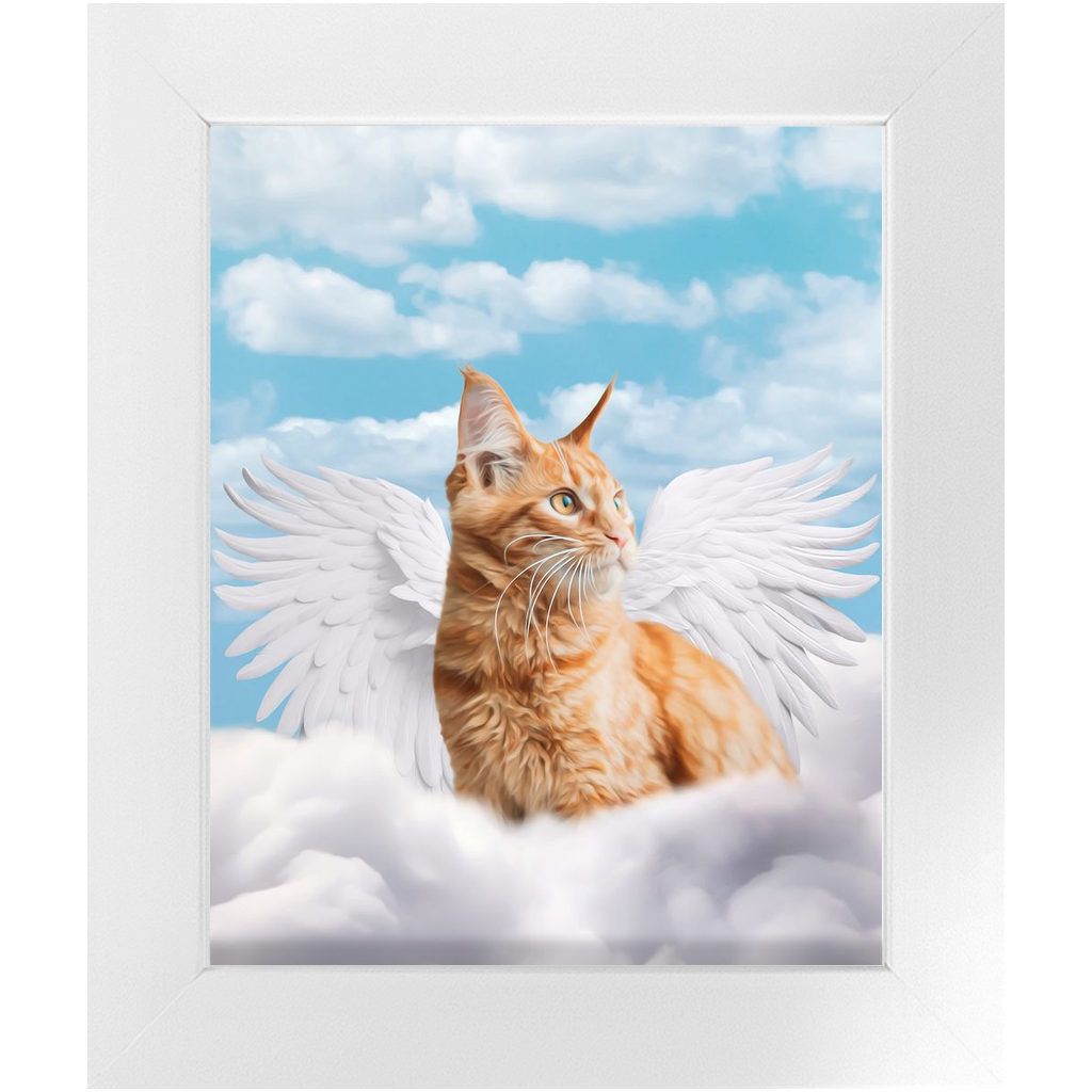 White Angel - Heavenly Angels Inspired Custom Pet Portrait Framed Sati ...