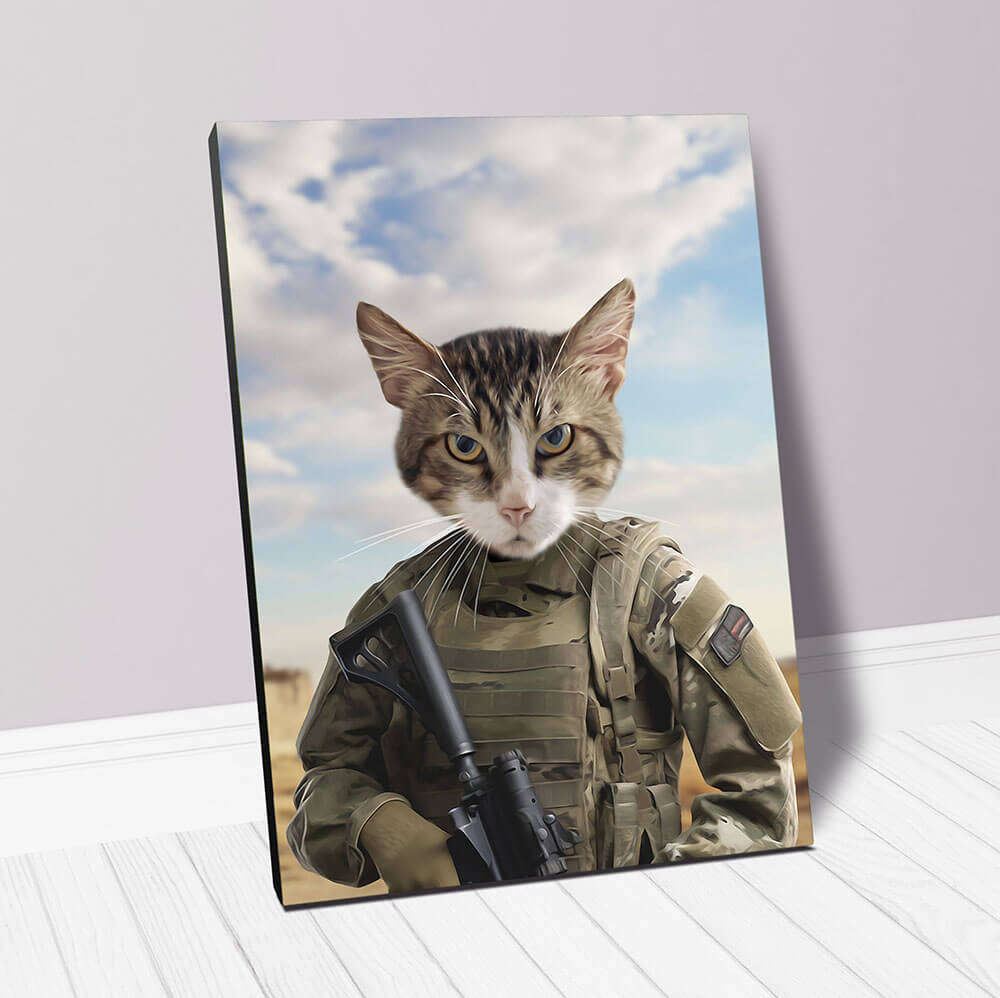 OPERATION FREEBONE - Military Marine Inspired Custom Pet Portrait Canv ...
