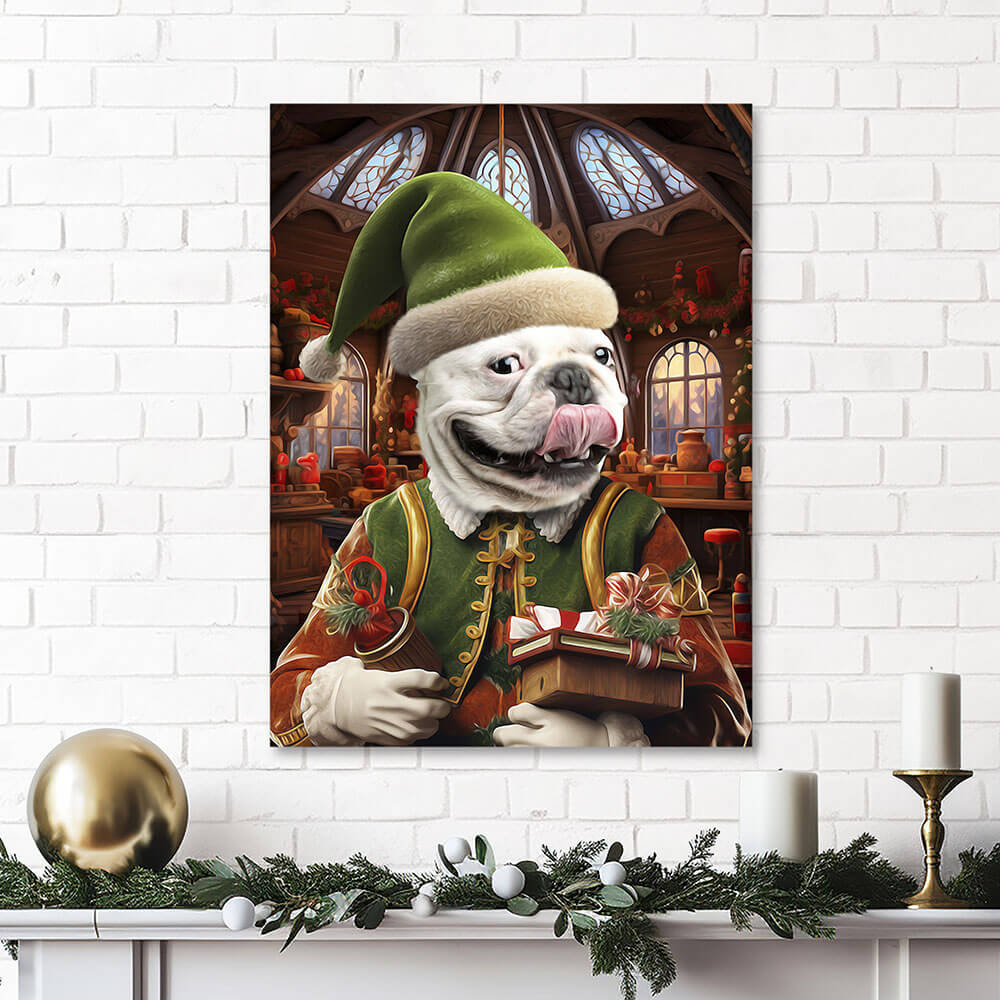 SANTA'S LITTLE HELPER 2 - Christmas Elf Inspired Custom Pet Portrait C ...