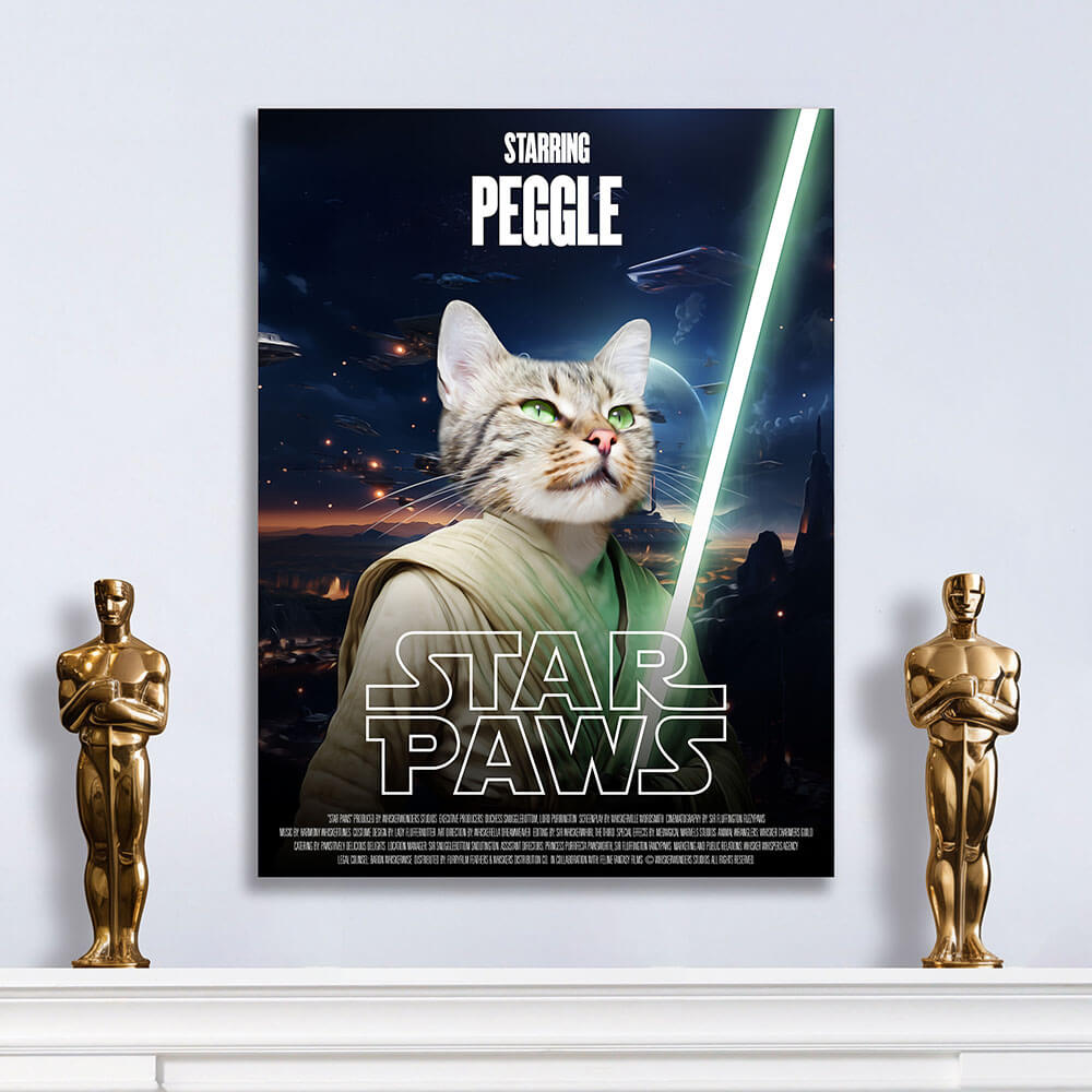 STAR PAWS Movie Poster - Star Wars Inspired Custom Pet Portrait Canvas ...