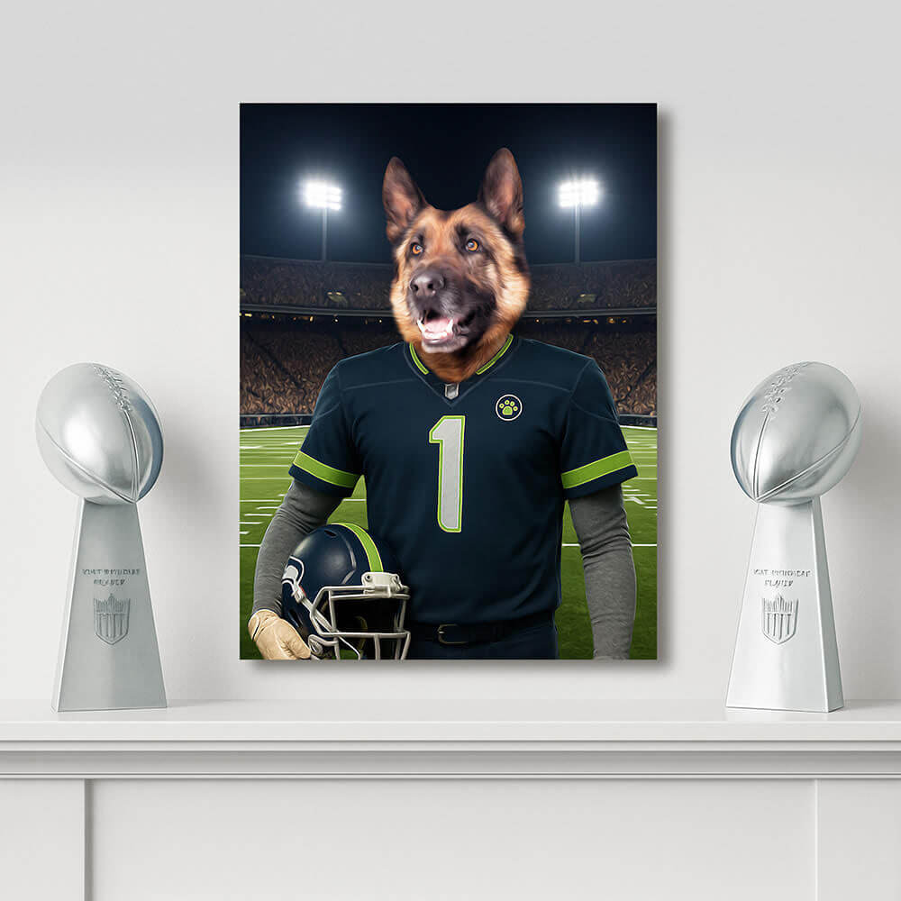 Seatle Seahawks Inspired Custom Pet Portrait Canvas – Lord Of The Pets