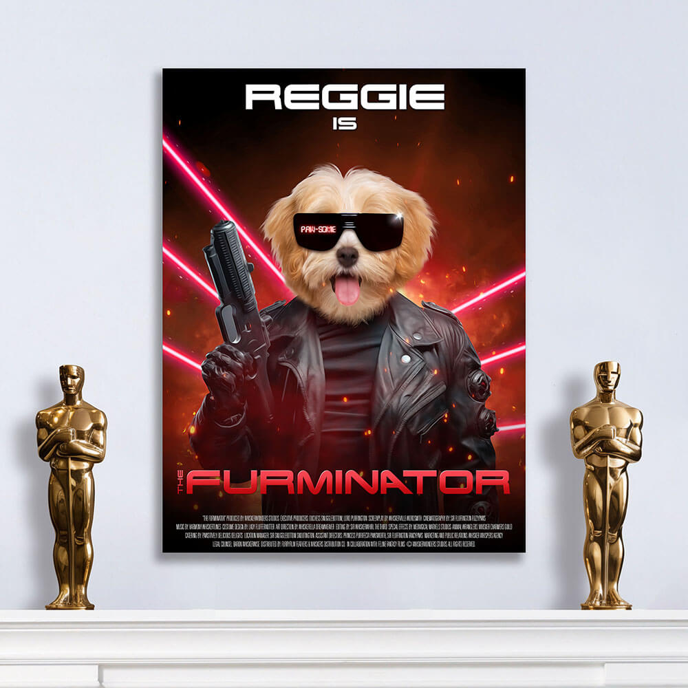 THE FURMINATOR Movie Poster - The Terminator Inspired Custom Pet Portr ...