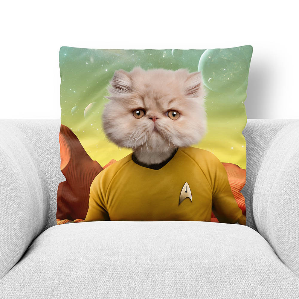 Captain Quirk - Star Trek Inspired Custom Pet Photo Throw Pillow – Lord ...