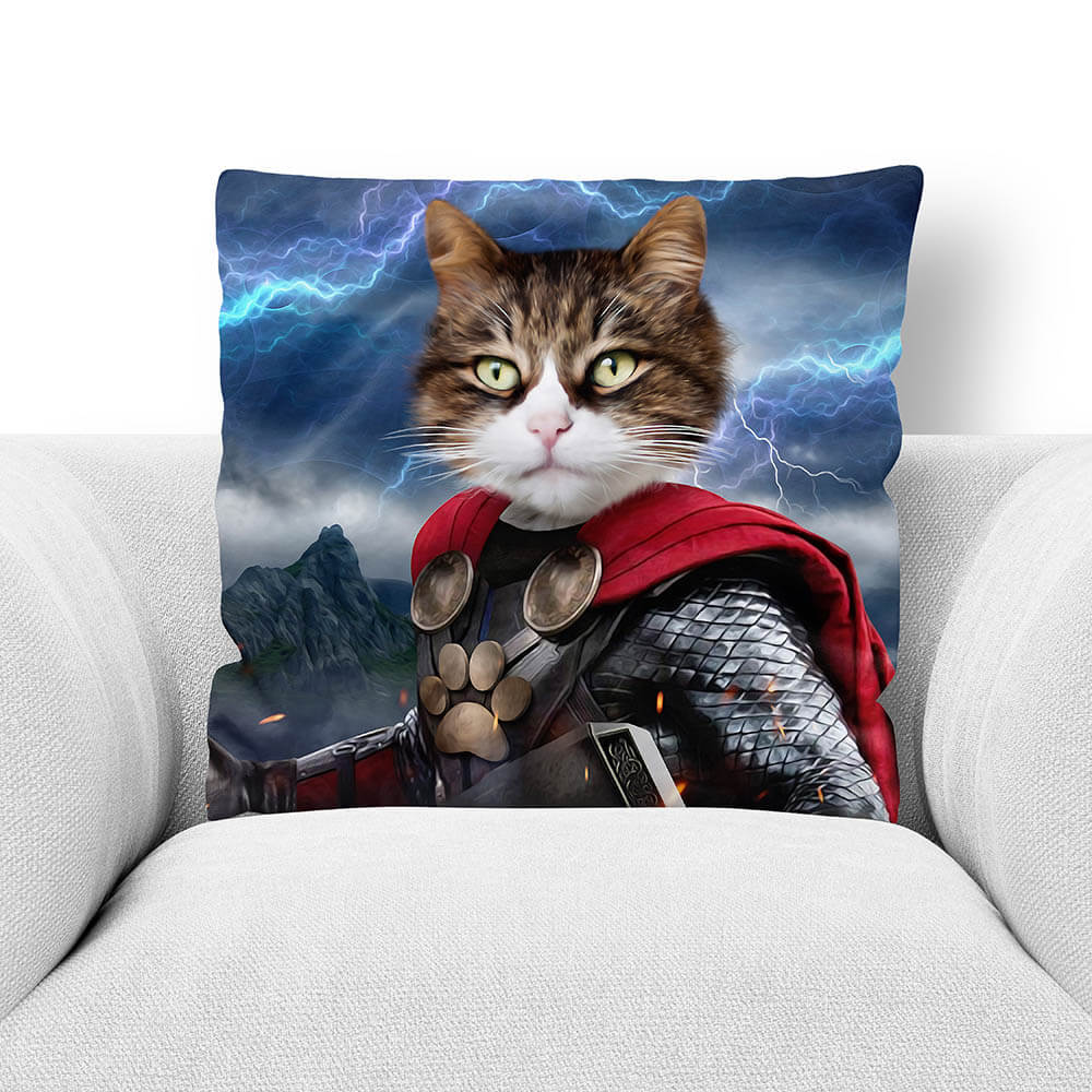 God of Blunder - Thor, Superhero Inspired Custom Pet Photo Throw Pillow ...