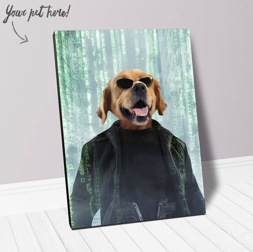 Neo Barksist - The Matrix Inspired Custom Pet Portrait Canvas – Lord Of ...