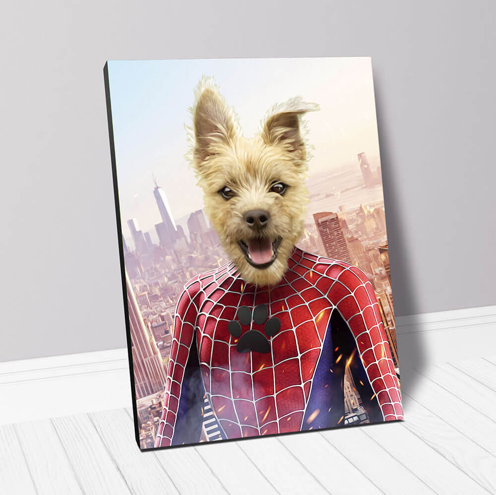 Spider Mutt - Spiderman Superhero Inspired Custom Pet Portrait Canvas ...