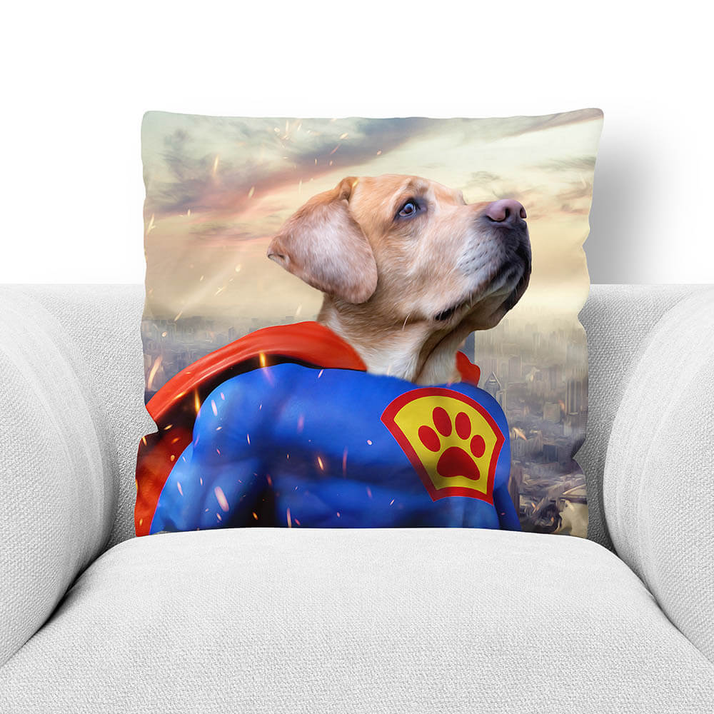 Supermutt - Superman, Superhero Inspired Custom Pet Photo Throw Pillow ...